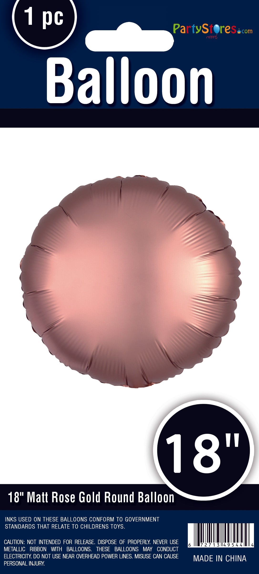 18" MATTE ROSE GOLD ROUND – BalloonPrograms.com