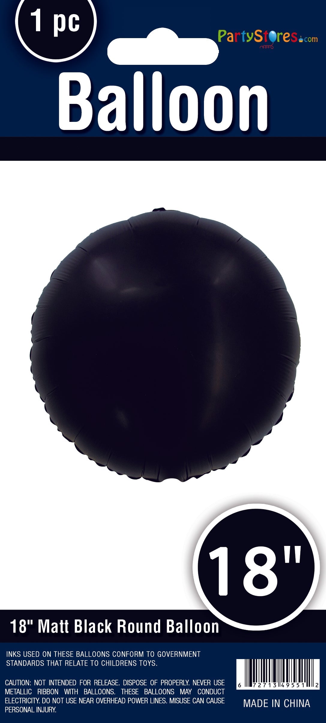 18" MATTE BLACK ROUND – BalloonPrograms.com